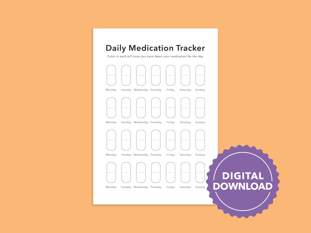 Daily and Weekly Medication Tracker | Printable Tracking Sheet for ...