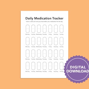 Daily and Weekly Medication Tracker | Printable Tracking Sheet for ...