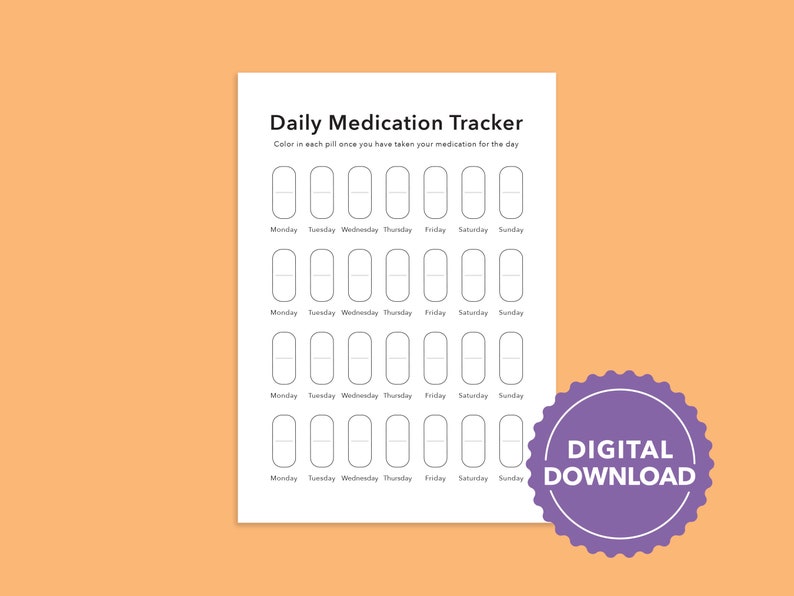 Daily and Weekly Medication Tracker | Printable Tracking Sheet for ...