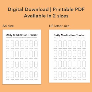 Daily and Weekly Medication Tracker | Printable Tracking Sheet for ...