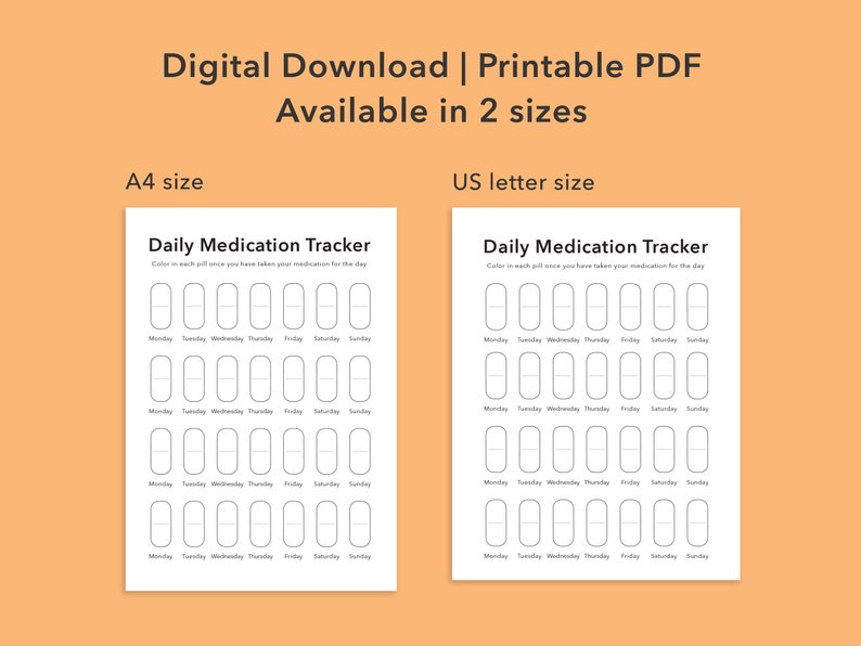 Daily and Weekly Medication Tracker | Printable Tracking Sheet for ...