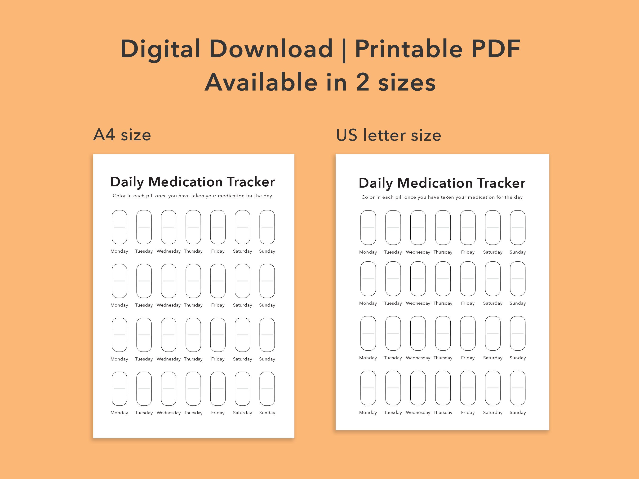 Daily and Weekly Medication Tracker | Printable Tracking Sheet for ...