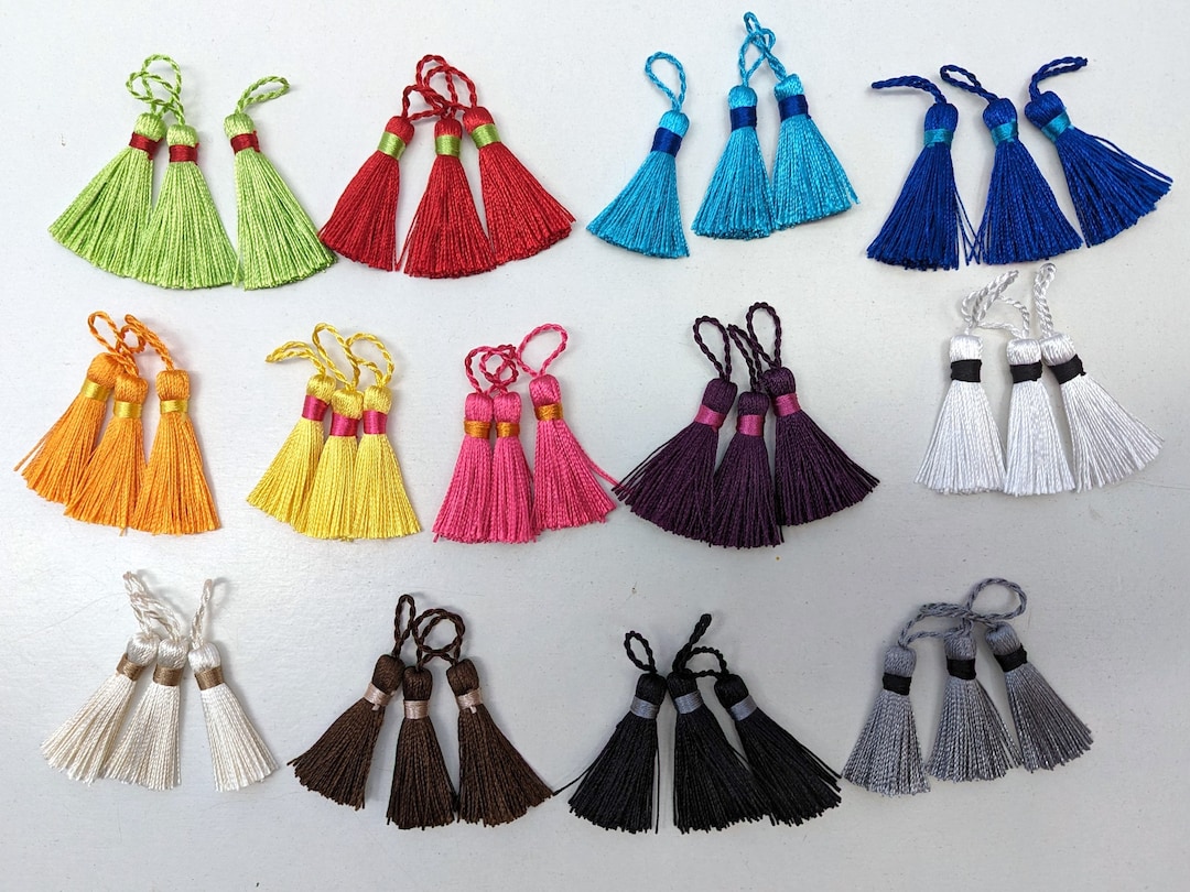 Tassels in Various Colours, 3 Pieces per Pack, 100% Rayon, Approx 6cm ...