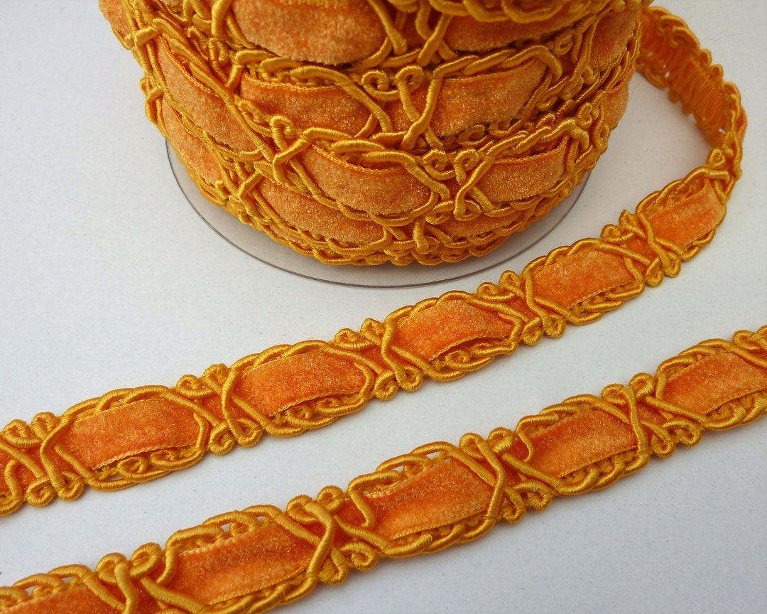 Yellow Velvet Upholstery Trim Gimp Braid: 16mm, Clothing Lampshade - Etsy
