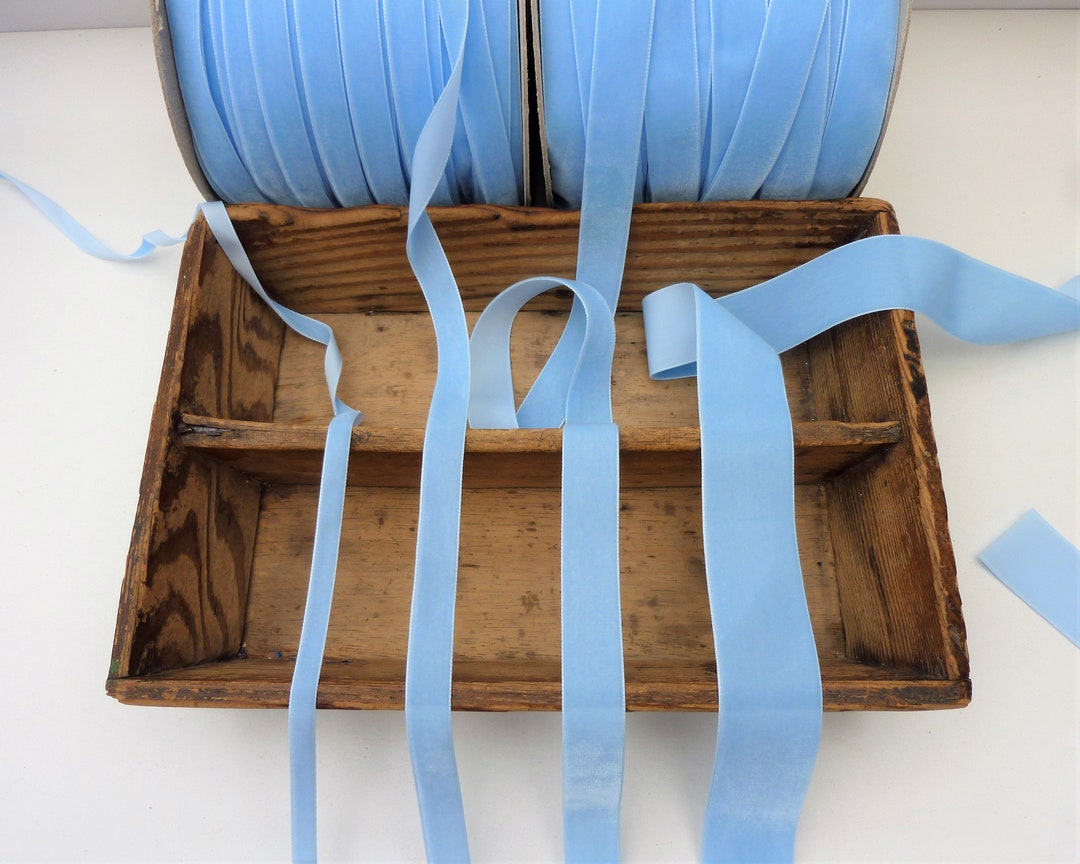 Light Blue Velvet Ribbon Trim Premium Quality Narrow Wide - Etsy