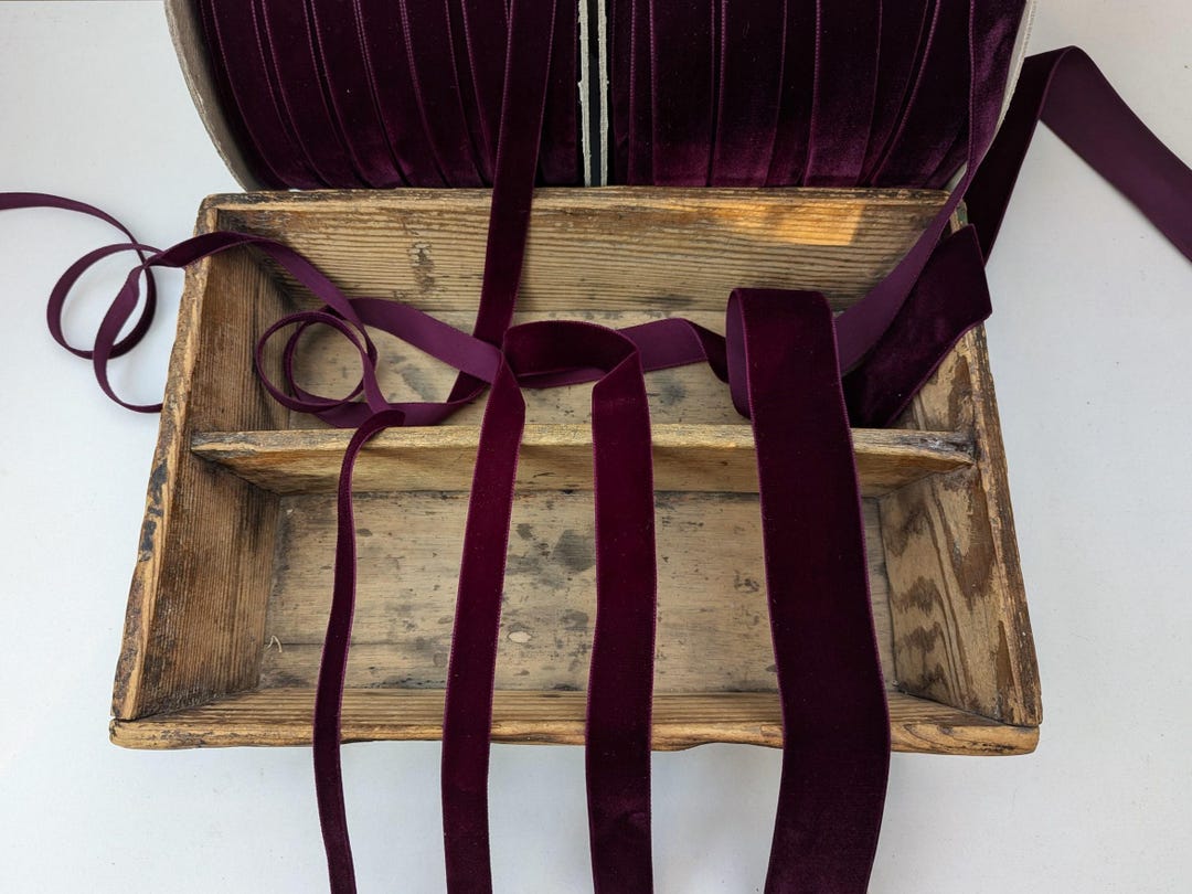 Burgundy Red Velvet Ribbon Trim, Berisfords, 9mm-36mm - Etsy UK