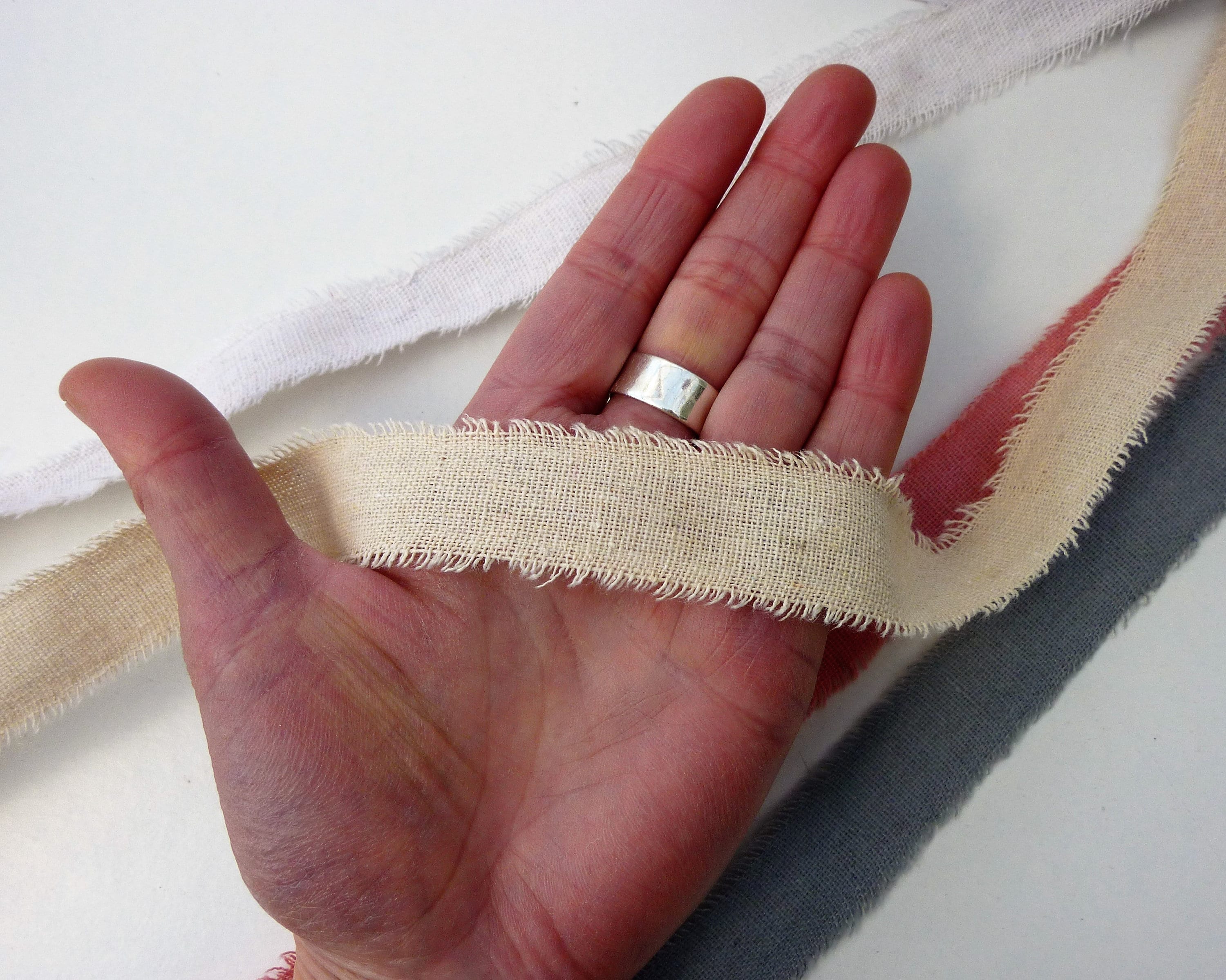 Frayed Edge Ribbon Natural Cotton Linen Tape Rustic Wedding - Etsy UK