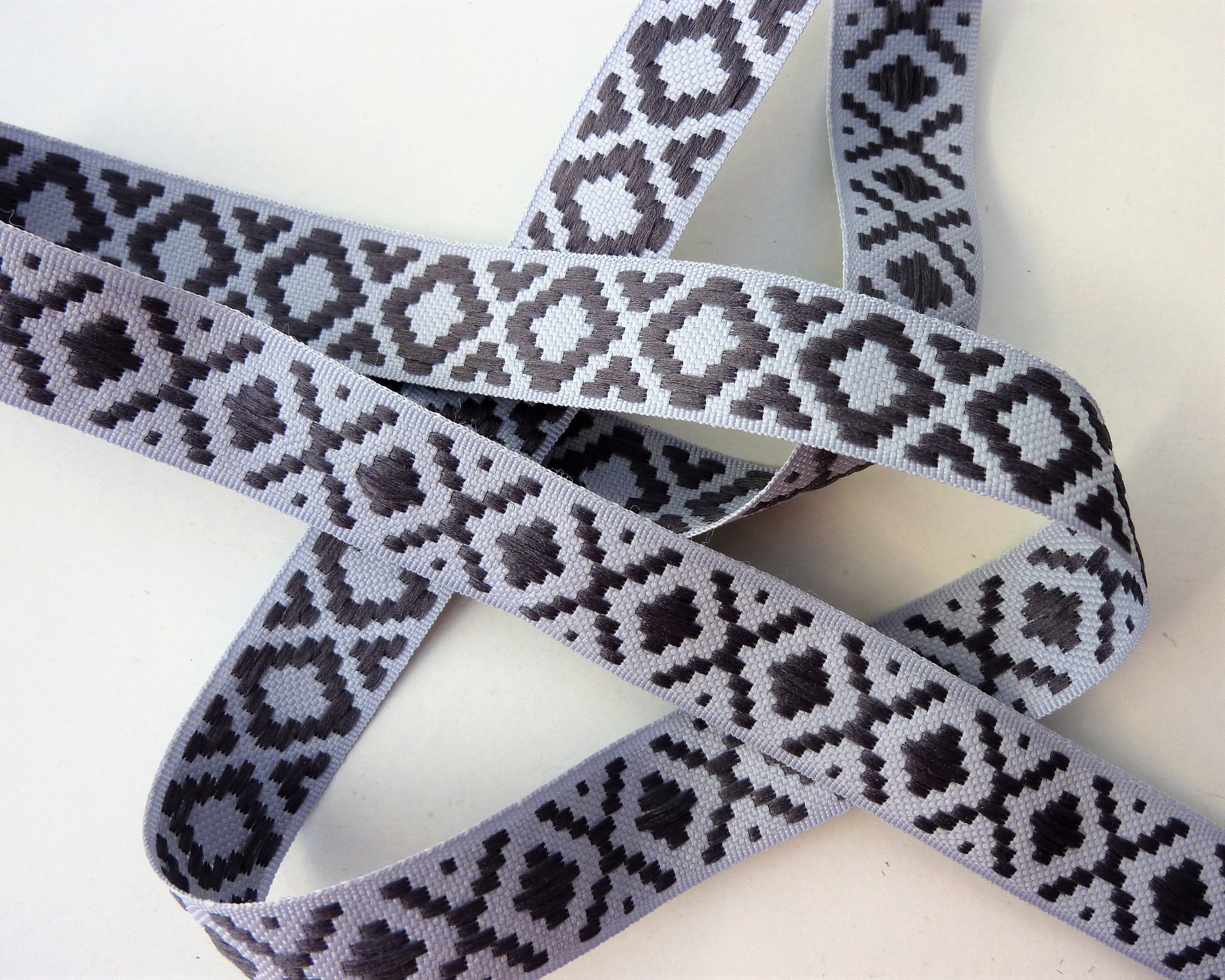 Grey Scandinavian Ribbon Trim Embroidered Ribbon Woven - Etsy UK