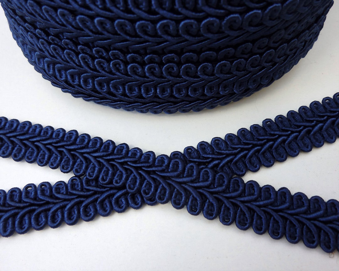 Navy Blue Upholstery Trim, Scrolled Gimp Braid, Lampshade Furniture ...
