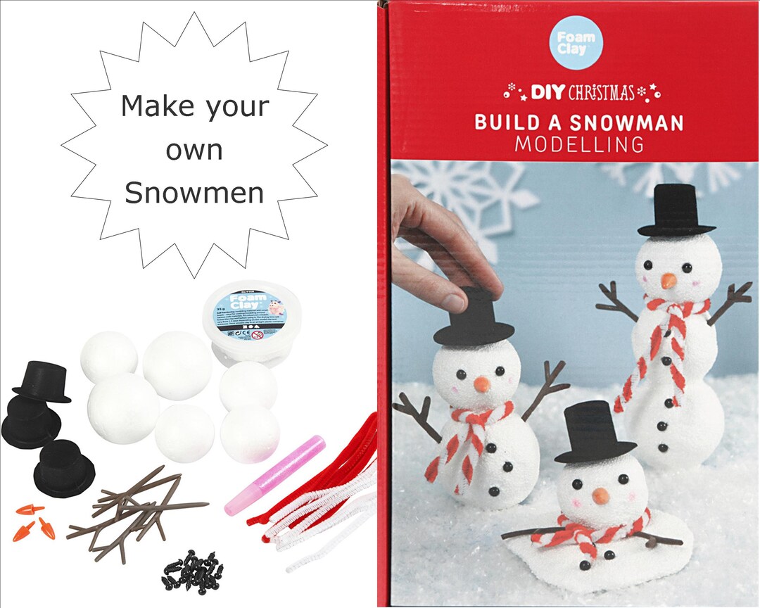 Snowmen Model Kit, Make 3 Snowmen Decorations With Foam Clay, DIY Craft ...