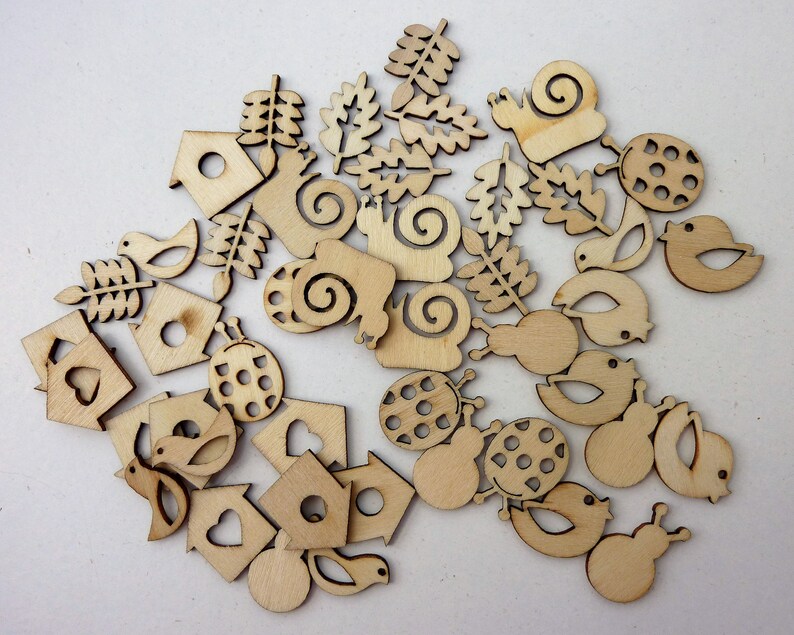 Autumn Fall Garden Themed Wooden Shapes 45 Laser Cut Card - Etsy UK