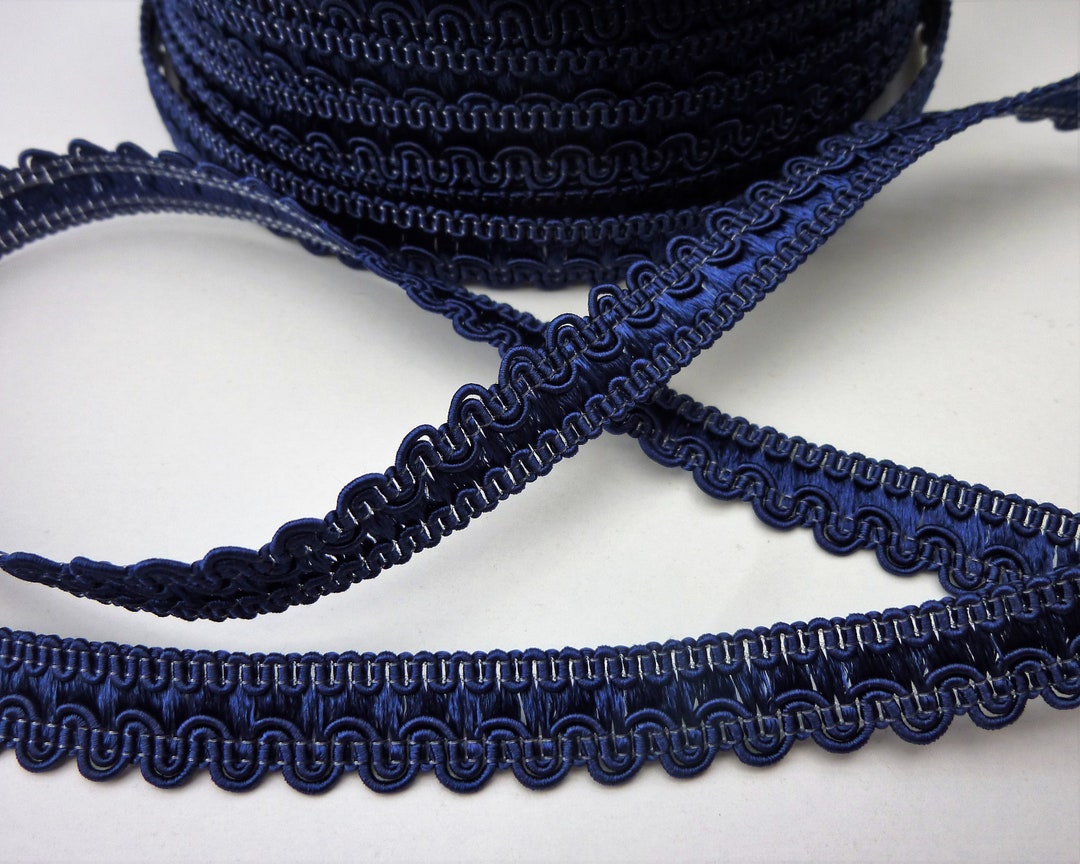 Navy Blue Upholstery Trim Gimp Braid: 11mm Scalloped Lampshade ...