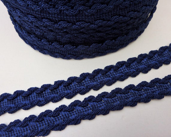Navy blue twisted upholstery trim flat furniture gimp braid | Etsy