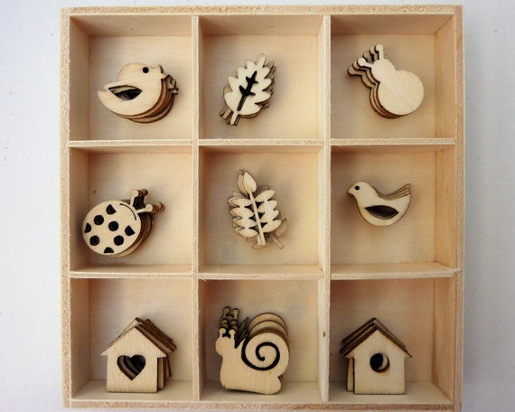 Autumn Fall Garden Themed Wooden Shapes 45 Laser Cut Card - Etsy UK