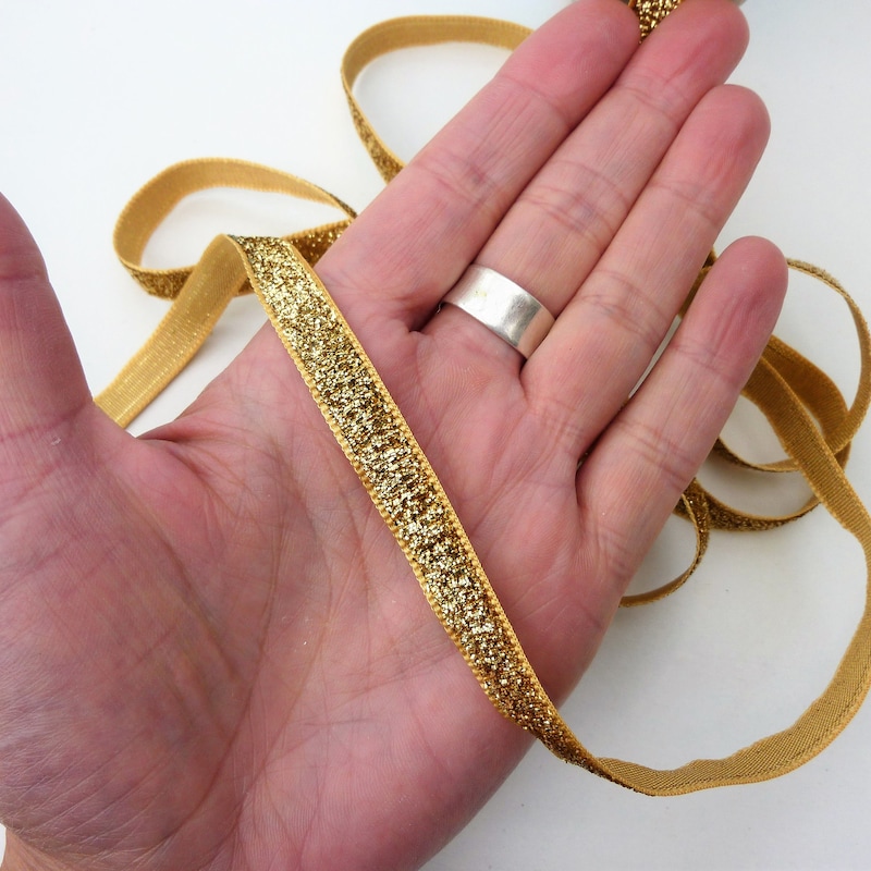Gold Metallic Velvet Ribbon - Etsy UK
