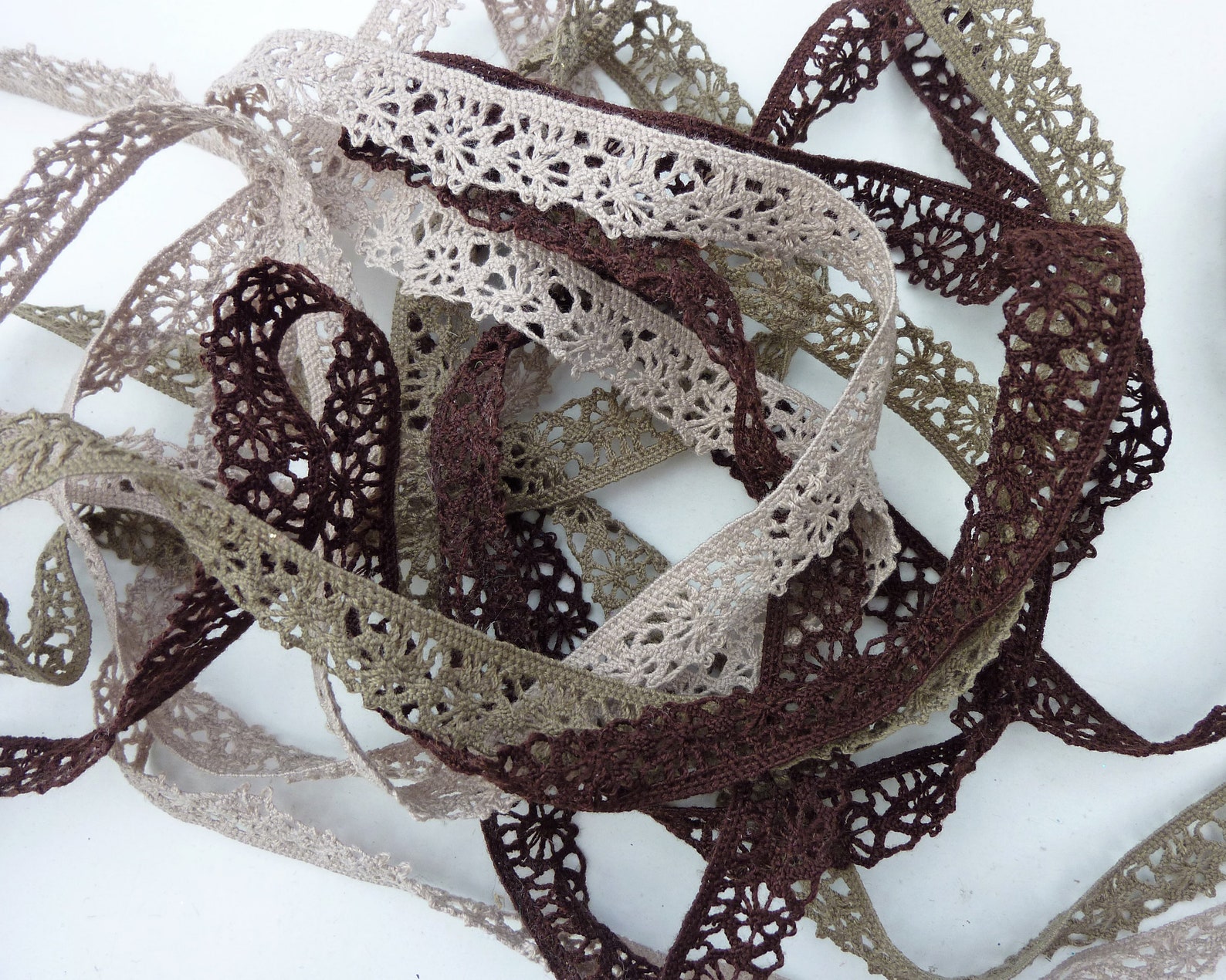 Brown woven lace trim narrow edging braid 16mm 5/8 inch | Etsy