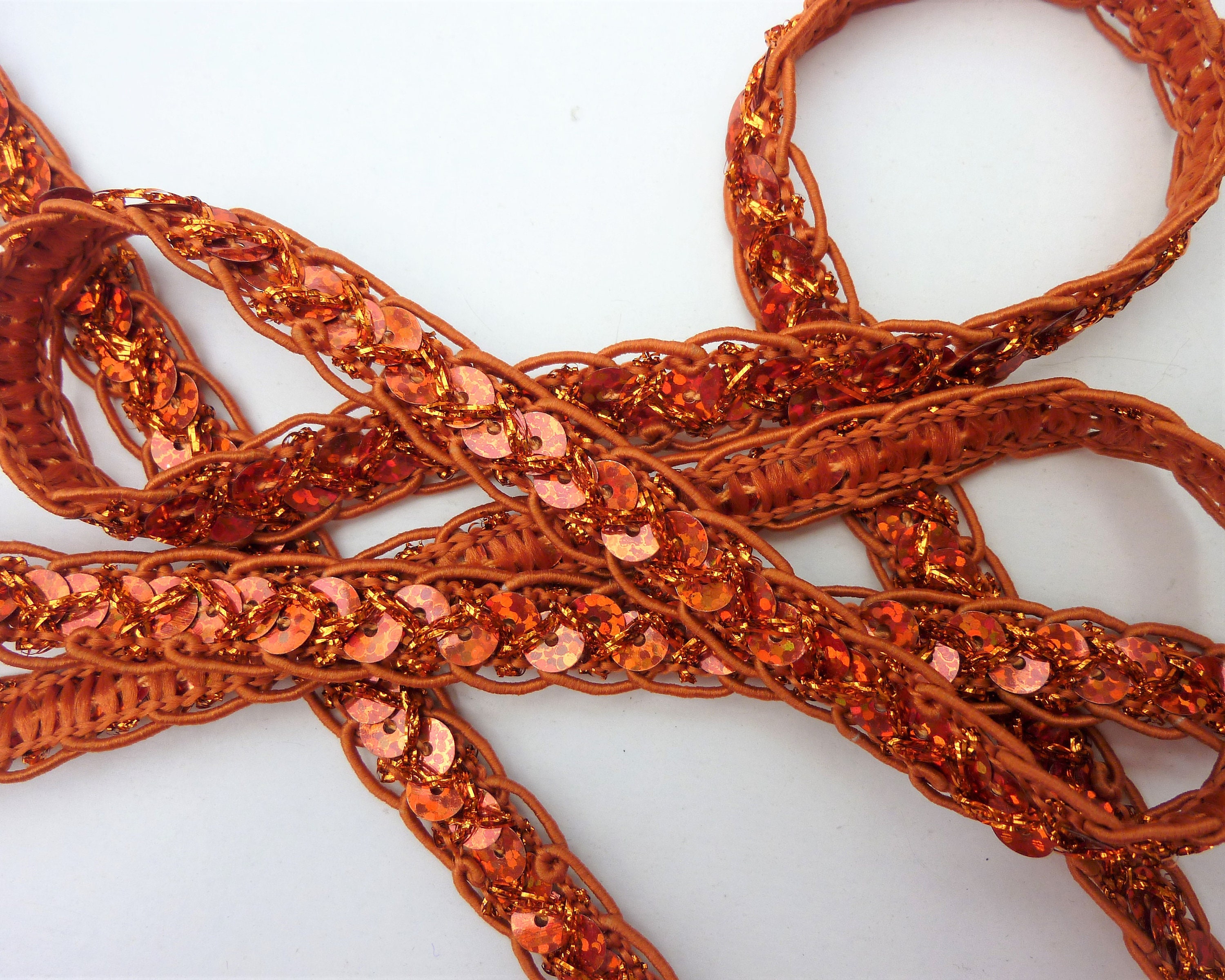 Orange Sequin Trim Sparkly Glitter Trim Sequin Embellishment | Etsy UK