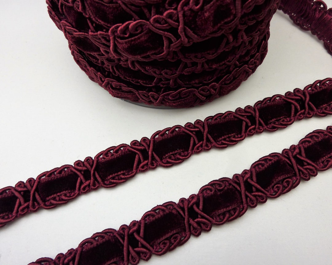 Dark Burgundy Velvet Trim for Upholstery Clothing Lampshades - Etsy