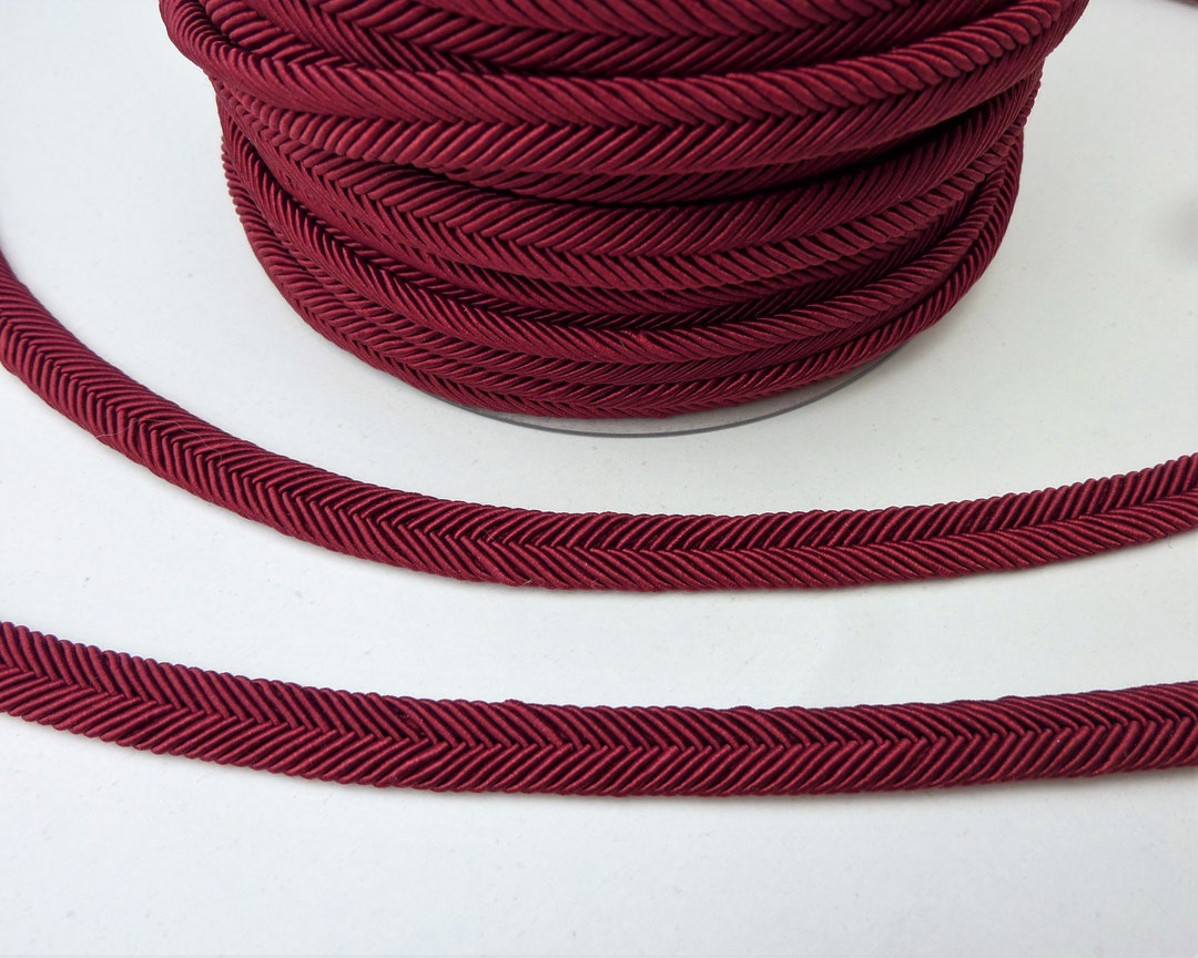 Flat Gimp Braid Trim in Burgundy for Upholstery, Furniture, Cushions ...