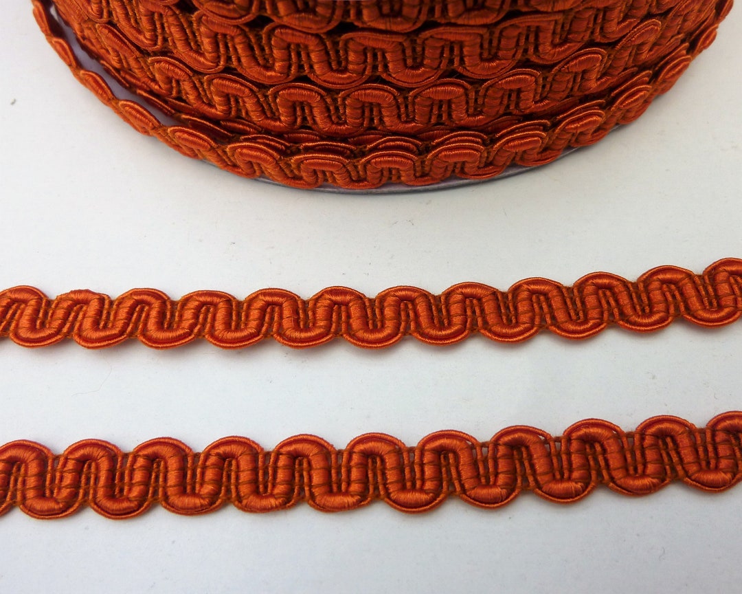 Ribete de tapicería naranja quemado trenza trenzada ondulada - Etsy España