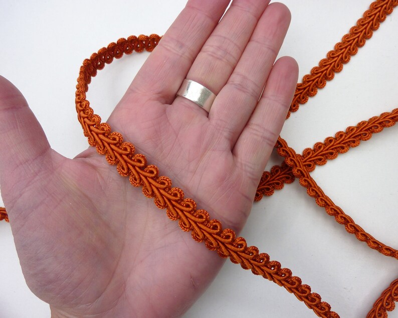 Burnt Orange Upholstery Trim Gimp Braid: 12mm Scrolled Lampshade ...