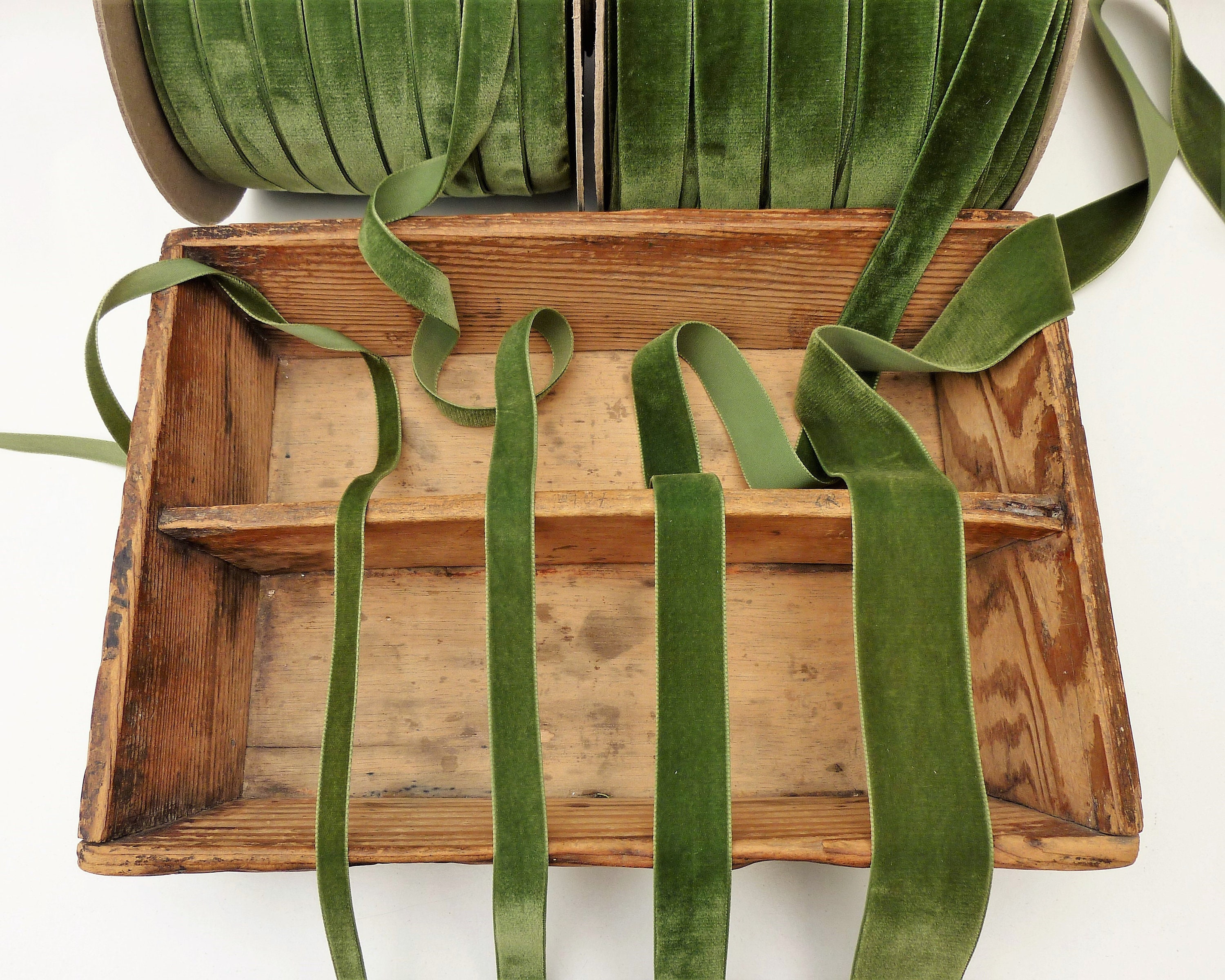 Moss Green Velvet Ribbon Trim Premium Quality Narrow Wide - Etsy UK