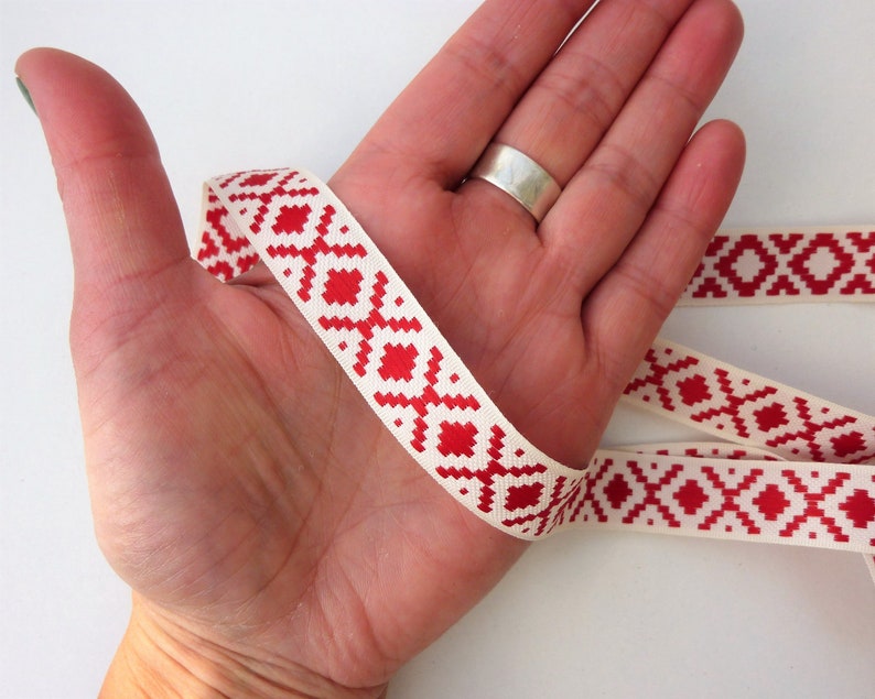 Scandinavian Boho Embroidered Ribbon Trim Nordic Folk Style - Etsy UK