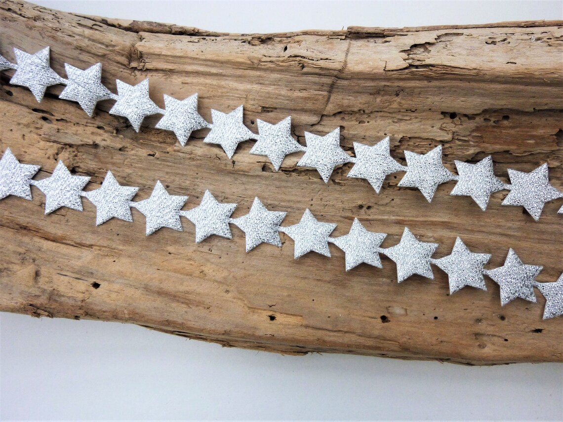 Silver Star Ribbon Trim Self Adhesive Fabric Star - Etsy UK