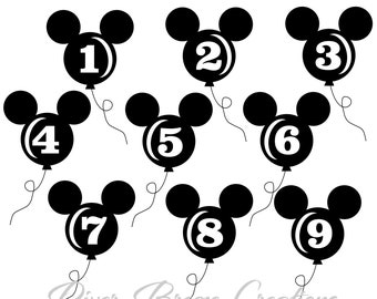 Mickey balloon svg | Etsy