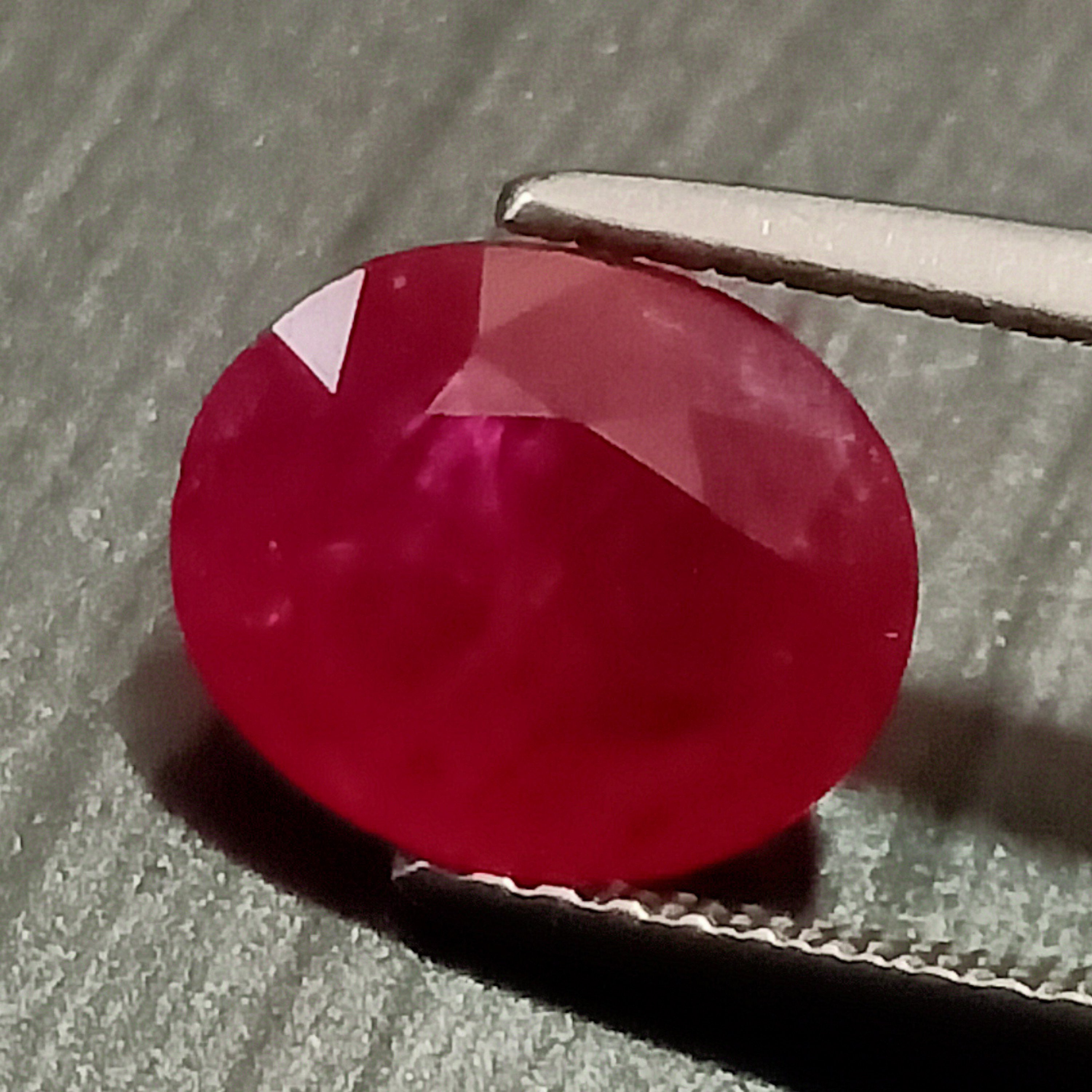 Ruby, Myanmar Ruby, 2.33 Cts., Burmese Ruby, Burma Ruby, Dark Pink Red Ruby, High Quality Ruby ...
