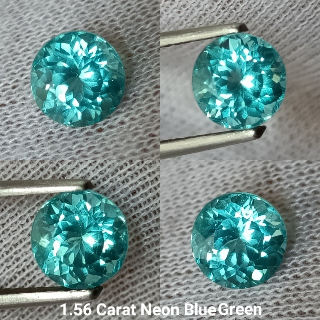 Paraiba Apatite, Round Brilliant Cut, Neon Blue,apatite, Natural ...