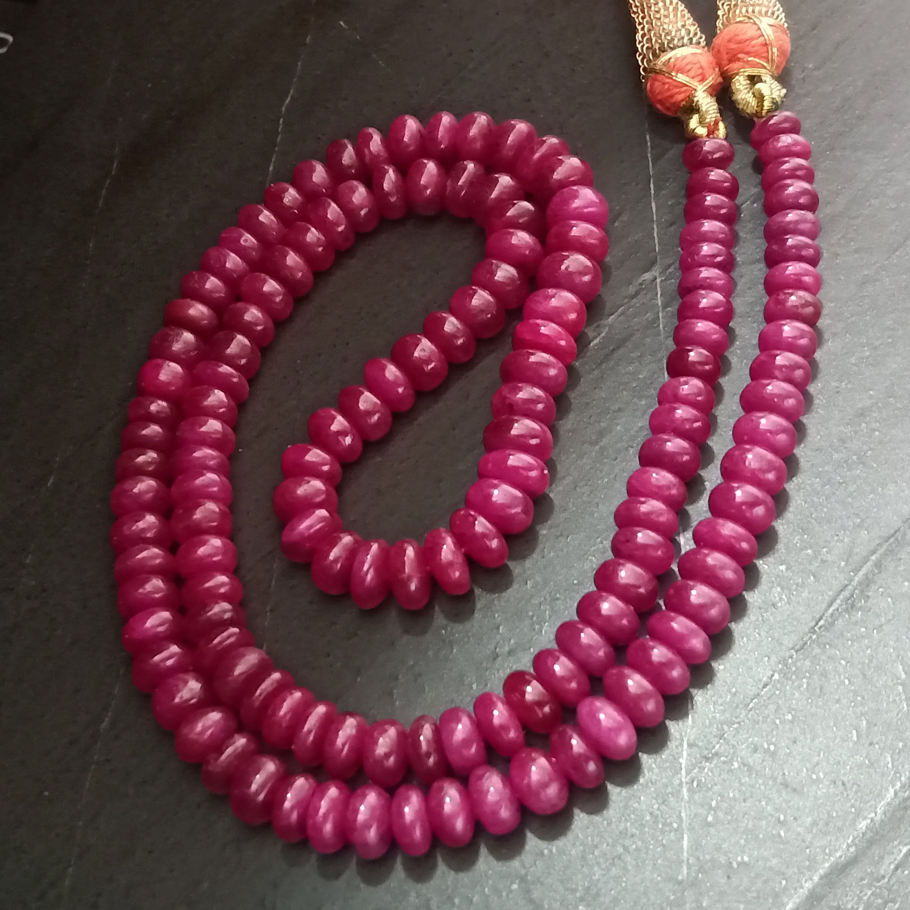 Natural Ruby Necklace 257.74 Cttw Ruby Mala Ruby Beads Necklace Ruby Necklace Ruby African Ruby Ruby Gemstone Tanzanian Ruby