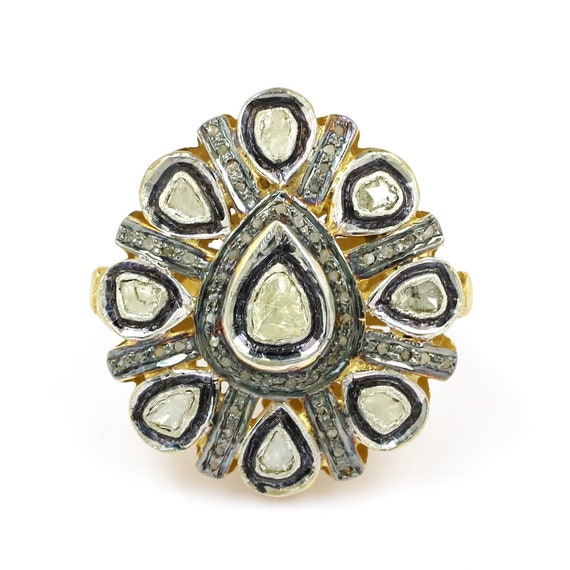 Diamond Polki Ring Polki Cut Single Cut Diamond Ring | Etsy