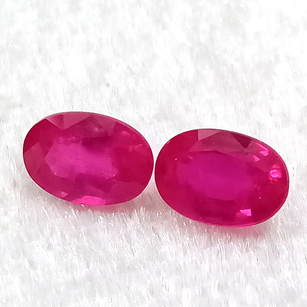 Ruby Ovals , 1.38 Cttw. , Ruby Oval Facet , Natural Ruby , Ruby Oval , Ruby Oval Pair , Ruby ...