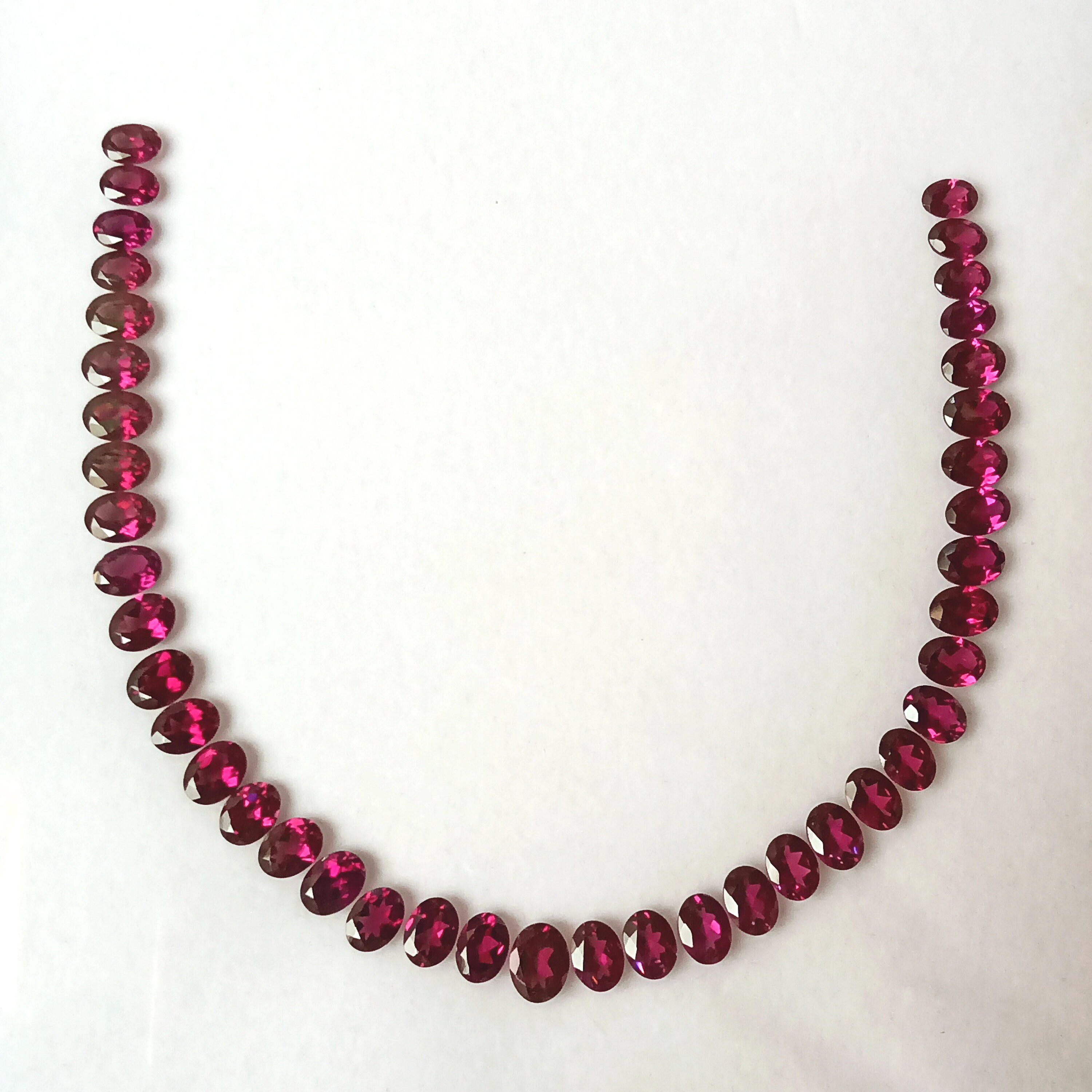 Rhodolite Ovals Layout , Rhodolite Necklace , Raspberry Color Garnet ...