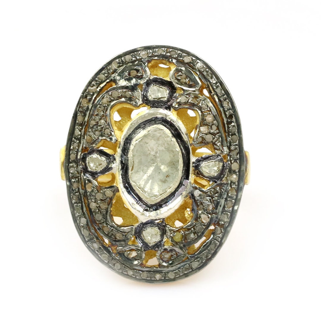 Buy Diamond Polki Ring , Vintage Look Diamond Jewelry , Polki Single ...