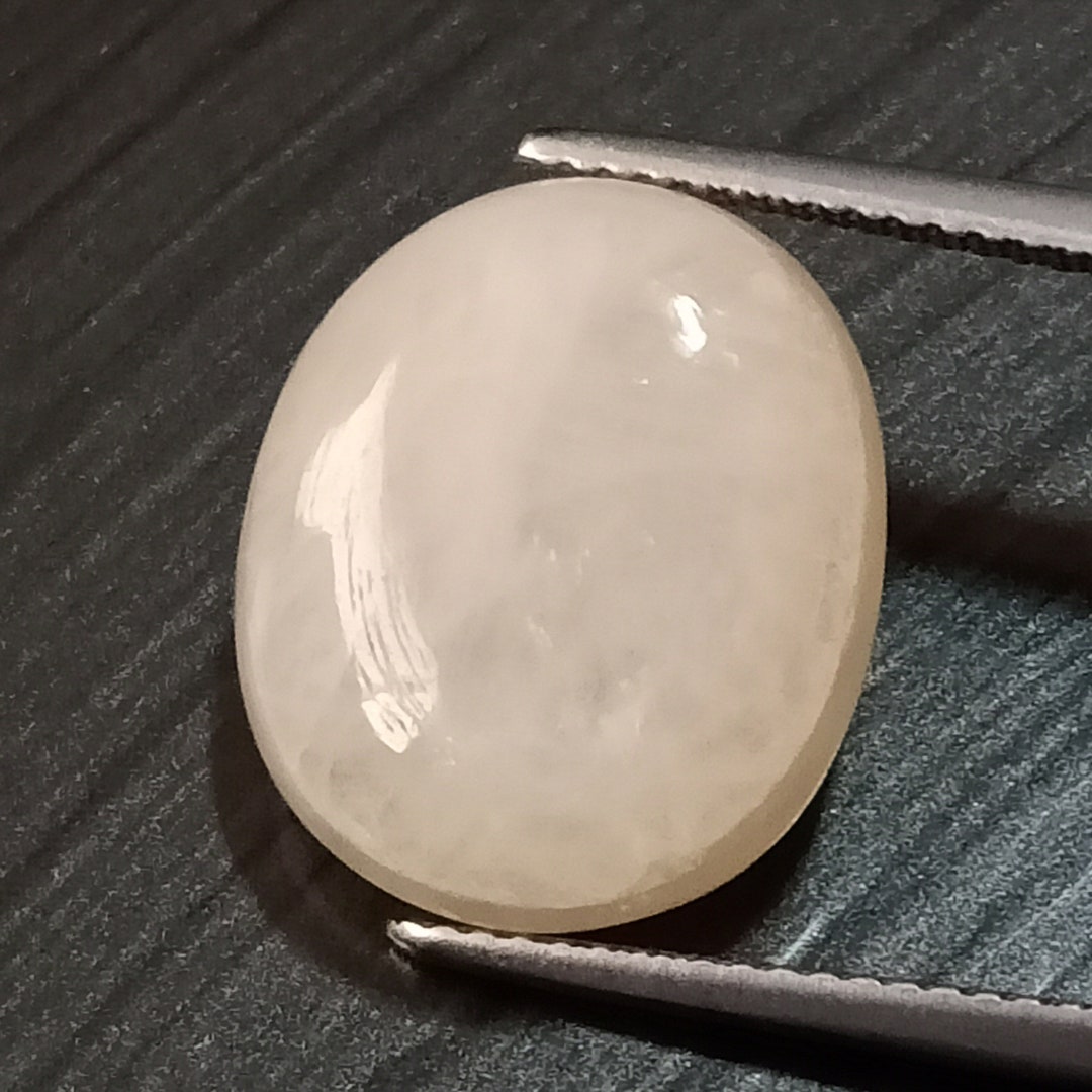 White Sapphire Cabochon, Burmese Sapphire, 18.36 Cts., Oval Cabochon ...