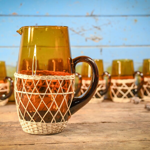 Wicker Pitcher - Etsy