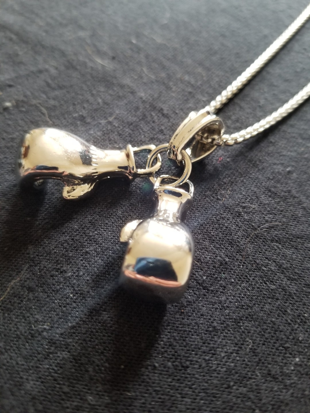 Boxing Glove Necklace, Boxing Glove Pendant Silver Necklace - Etsy
