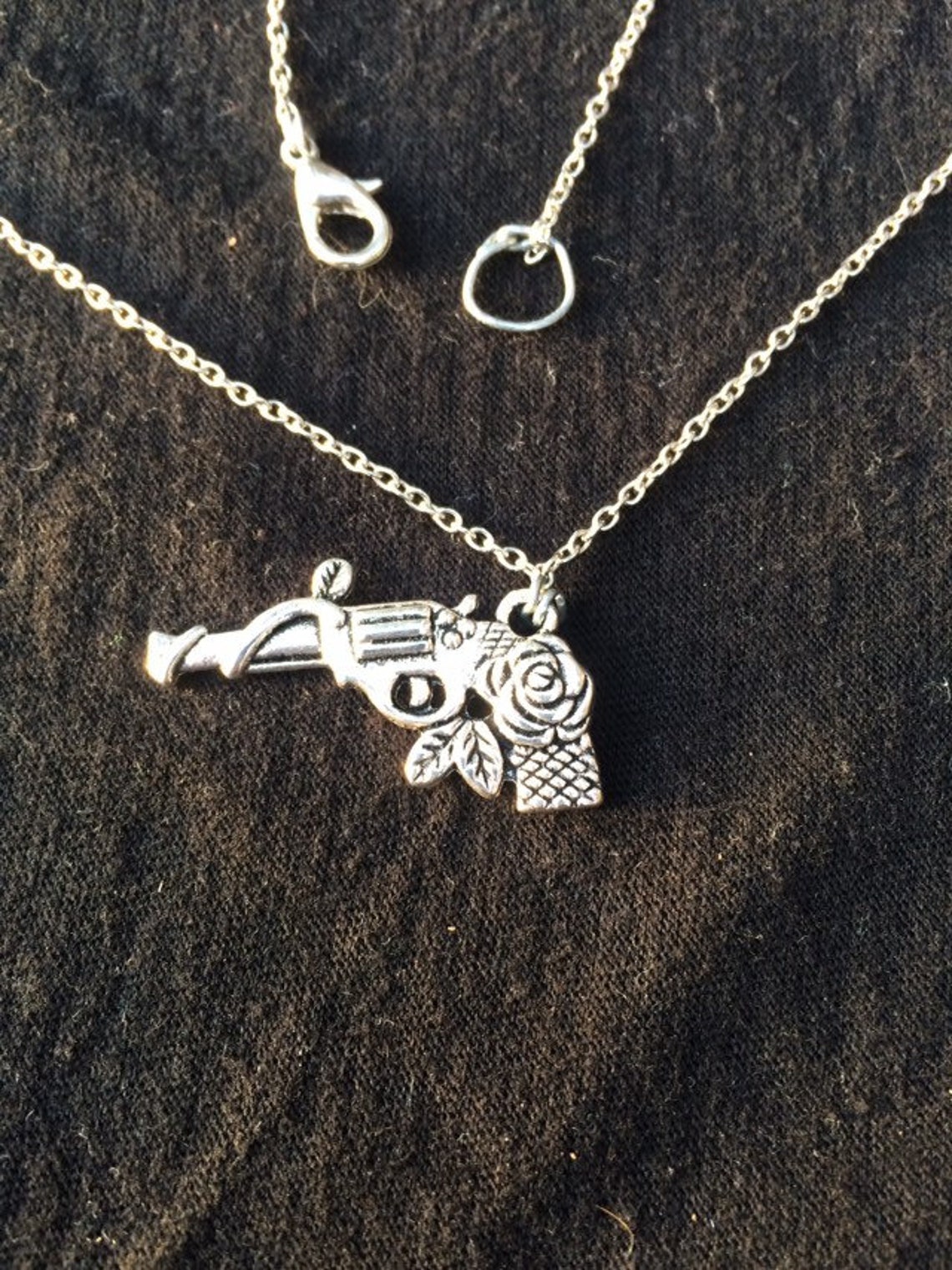 Silver Gun Necklace on A Slim 18 Inch Silver Chain - Etsy