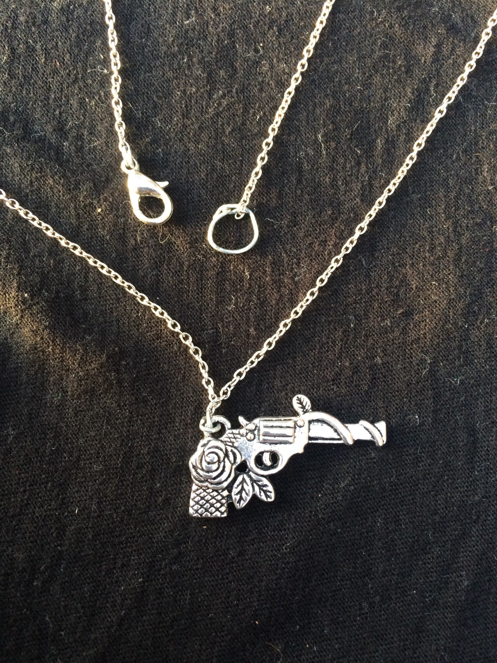 Silver Gun Necklace on A Slim 18 Inch Silver Chain - Etsy