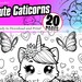 Caticorn Coloring Pages for Children and Adults. 20 PDF Pages Instant ...