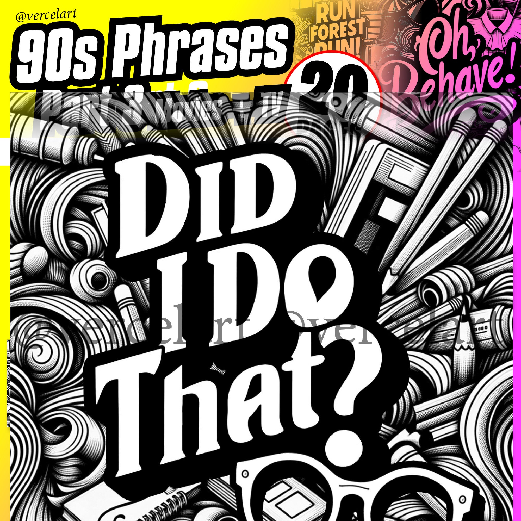90s Coloring Pages of Totally Cool Phrases Part 3 Movies & TV! for ...