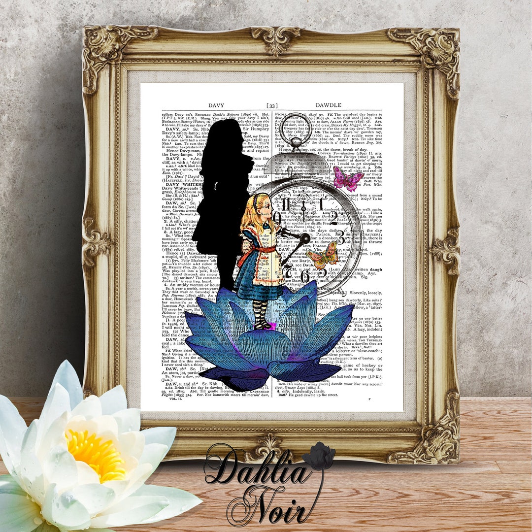 Alice in Wonderland Blue Lotus, Alice Print, Digital Download, Pillow ...