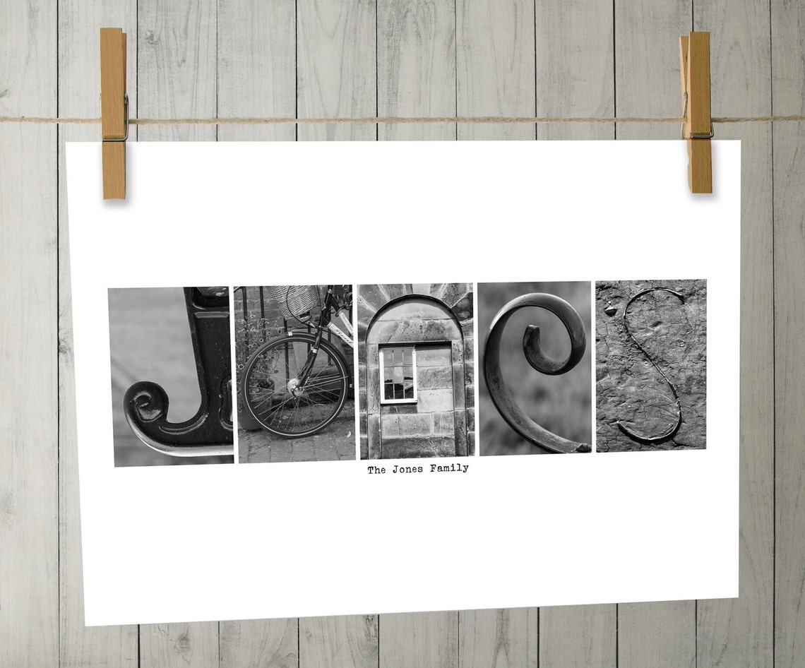 Unique Personalised Family Name Print Family Name Sign Photo - Etsy