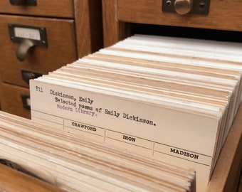 Library card catalog | Etsy