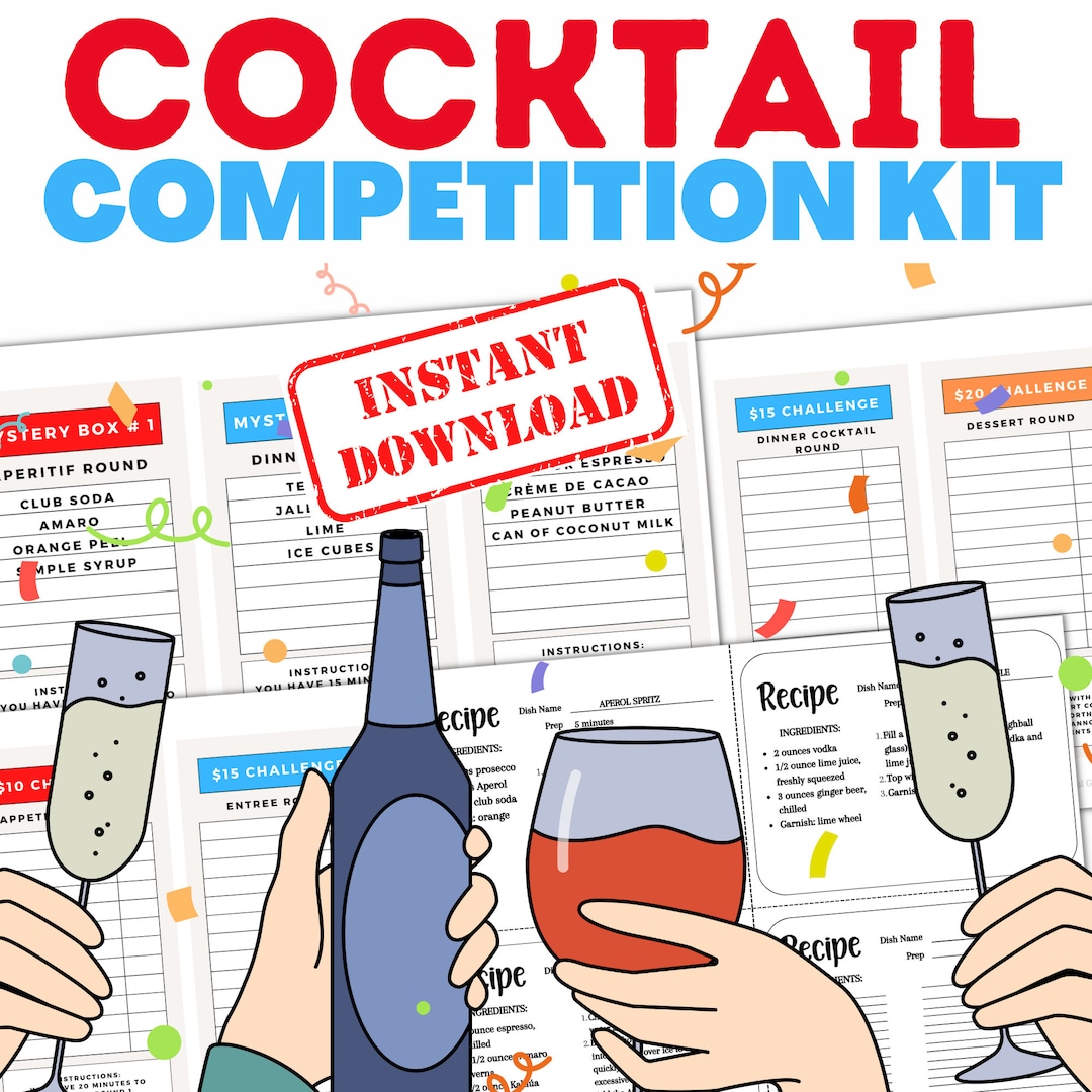 Custom Cocktail Competition Kit, Printable Party Games, Recipes ...