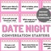Date Night Conversation Starter Cards: Printable Couple Game (digital ...