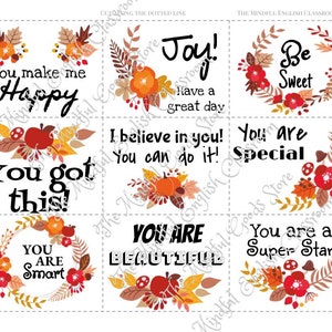 Fall Positive Affirmation Cards: Lunch Box Notes (digital Download) - Etsy