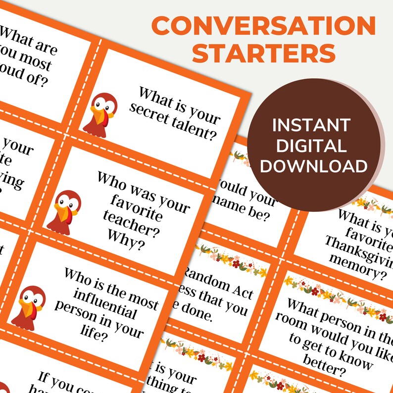 Thanksgiving or Friendsgiving Conversation Starters | Game Night ...